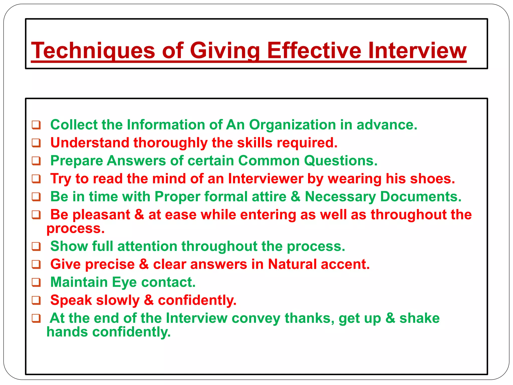 Interview Techniques | PPTX