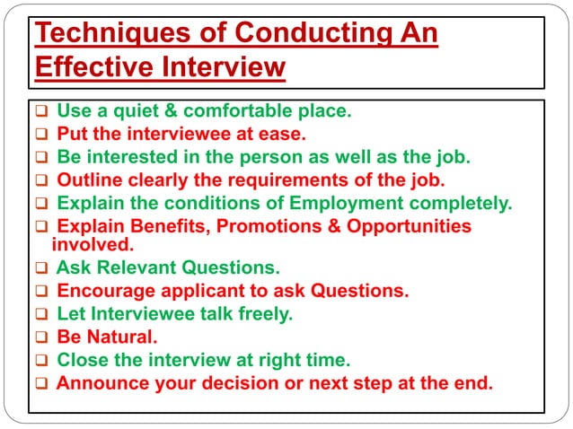Interview Techniques | PPT