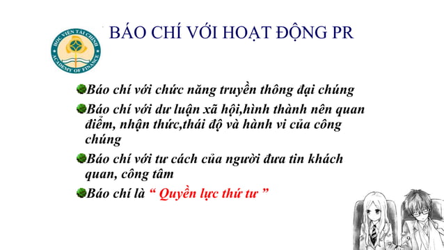 Chương 4: PR (Quan hệ Báo chí) | PPTX