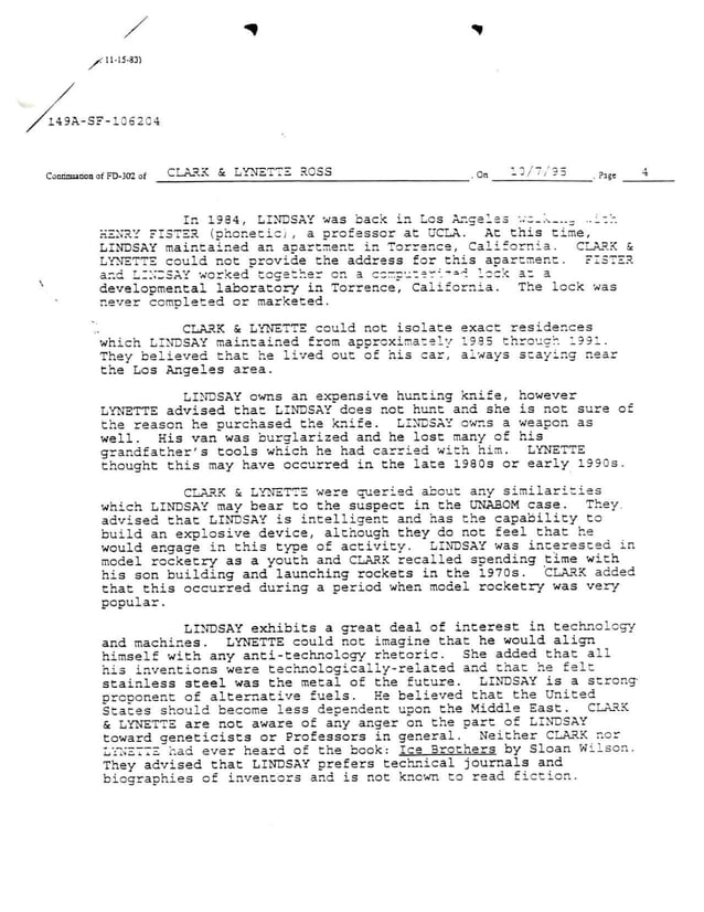 951007 FBI interview with CNR, LBCR | PDF