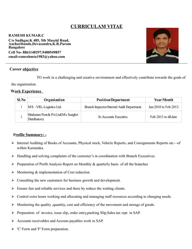 Ramesh updated CV | DOC | Business | Business and Finance