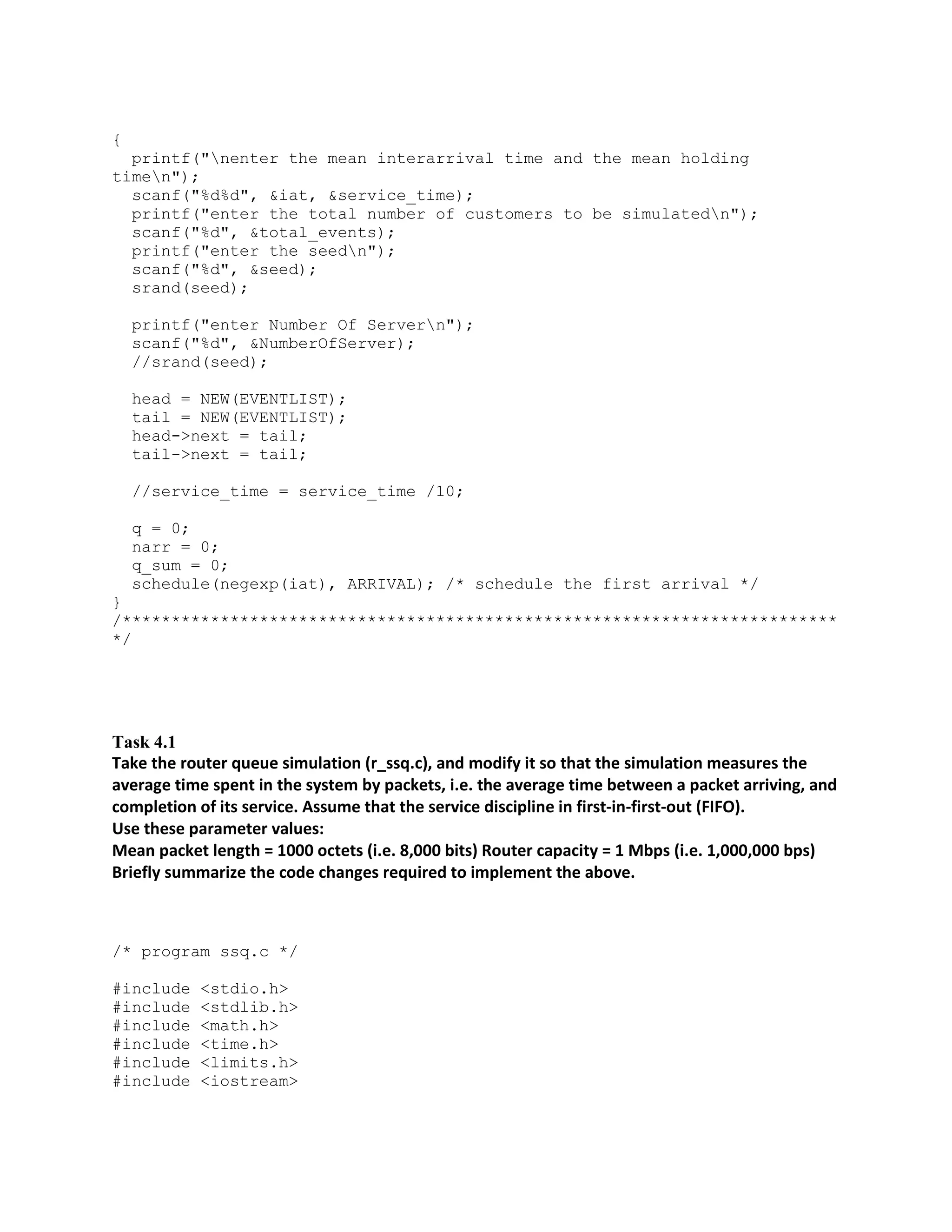 Router Queue Simulation in C++ in MMNN and MM1 conditions | PDF