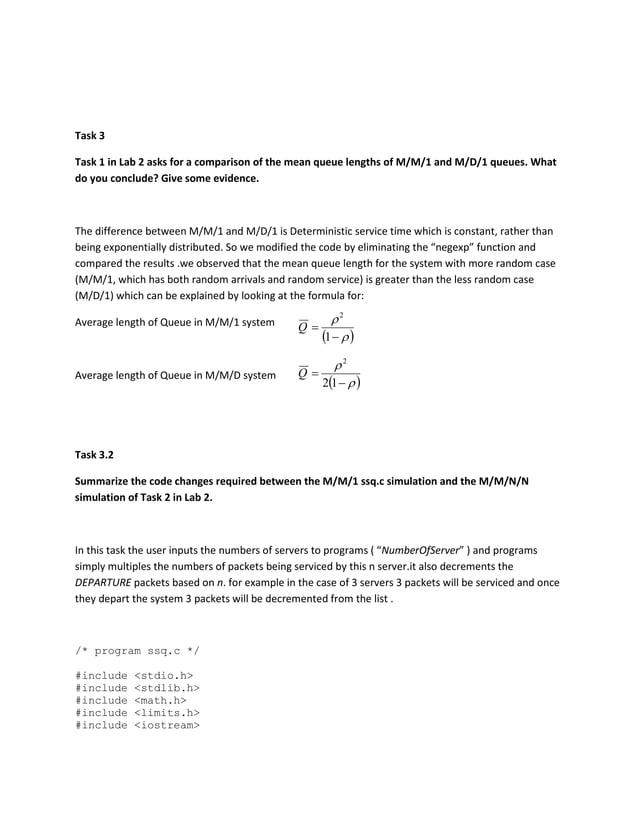 Router Queue Simulation in C++ in MMNN and MM1 conditions | PDF