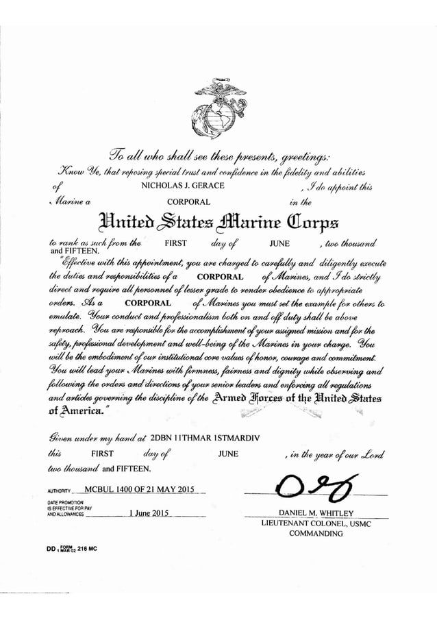 Corporal Promotion | PDF