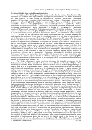 A Critical Review of the Female Gametophyte in the Podostemaceae - Past ...
