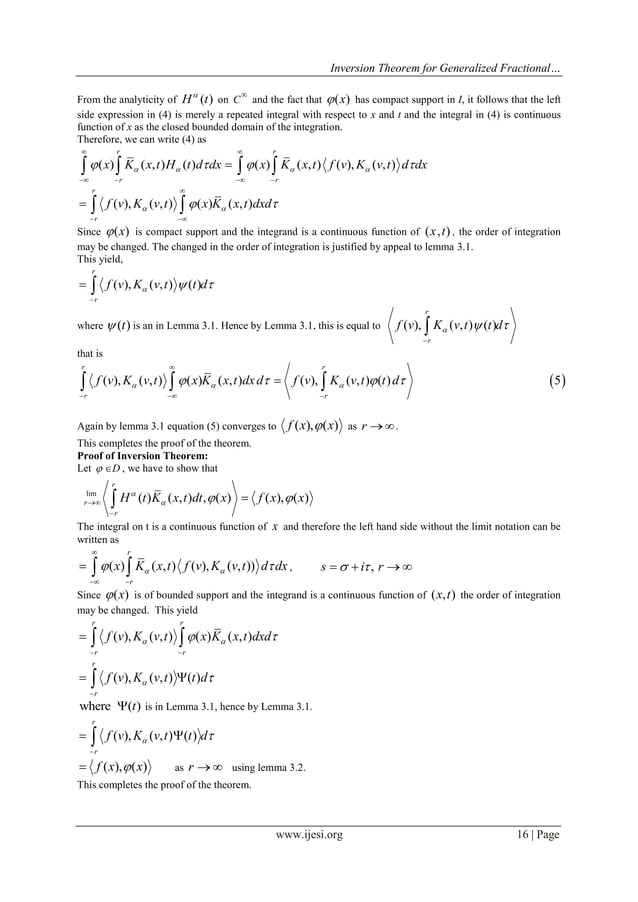 Inversion Theorem for Generalized Fractional Hilbert Transform | PDF