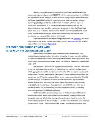 Dell PowerEdge C4130 & Intel Xeon Phi coprocessor 7120P | PDF