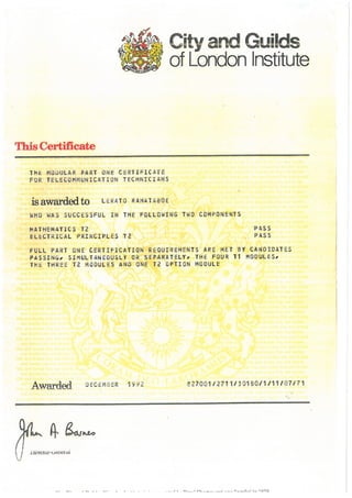 CV + Certificates | PDF