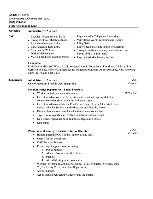 Angela Carey resume | PDF