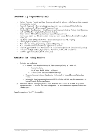 Janusz Oczyp CV ENG Oct 2015 | PDF