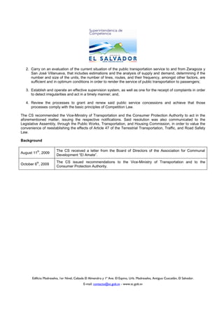 CS Recommends to Evaluate Competition in Public Transportation | PDF ...