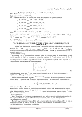 Adaptive Grouping Quantum Inspired Shuffled Frog Leaping Algorithm | PDF
