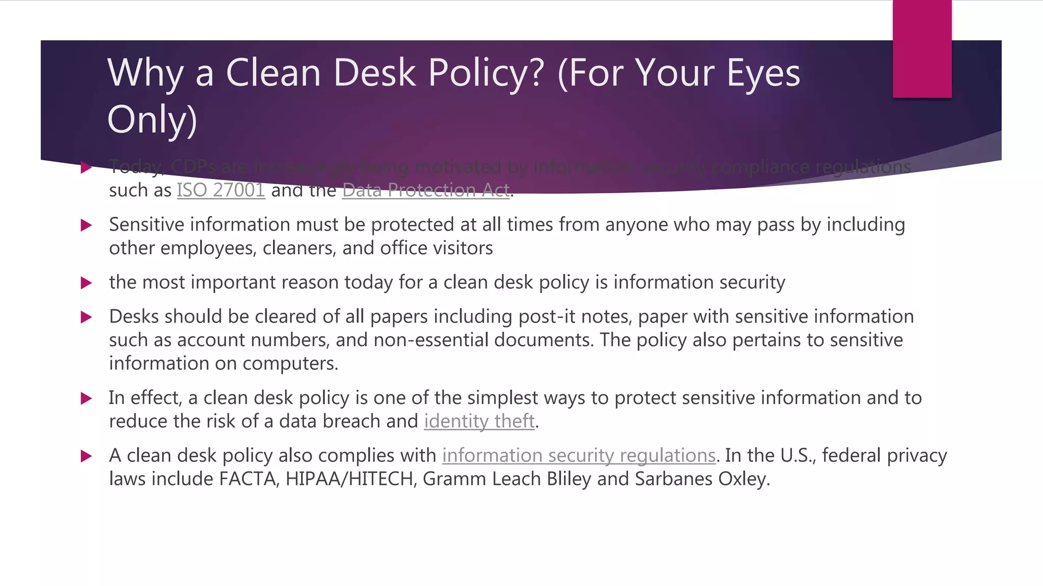 Clean Desk Policy | PPTX
