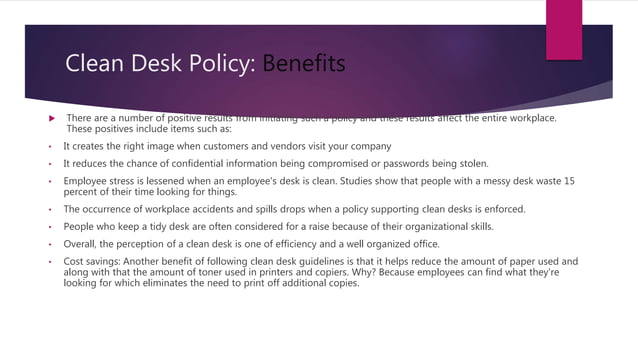 Clean Desk Policy | PPTX