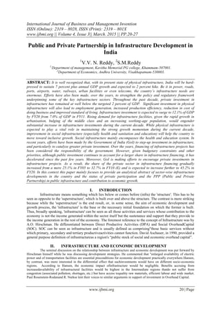 Public and Private Partnership in Infrastructure Development in India | PDF