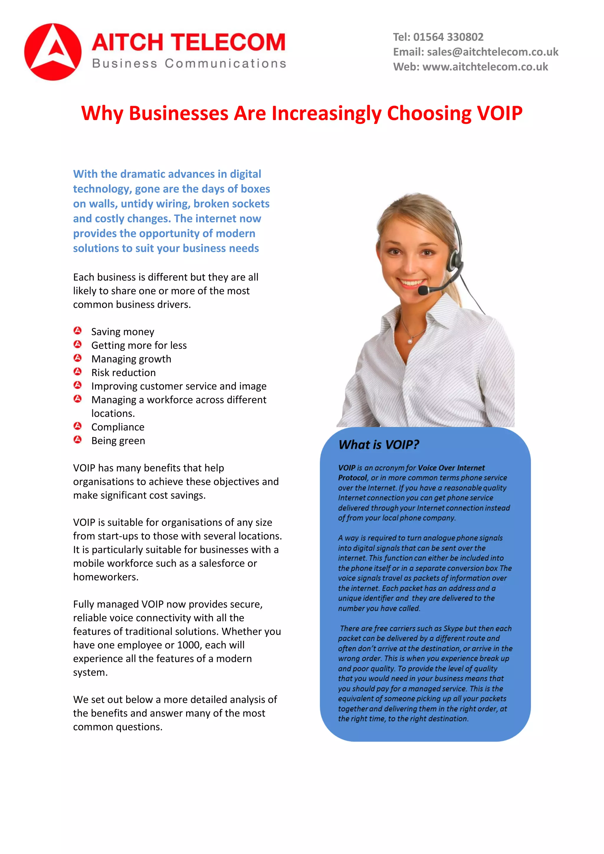 Benefits of VOIP | PDF | Phone Services | Home Utilities