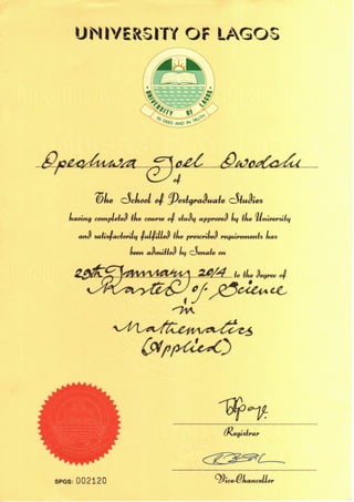 MSc Certificate | PDF