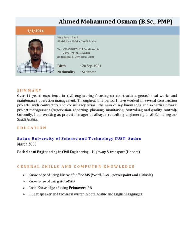 Ahmed M. Osman_CV_2016 | PDF