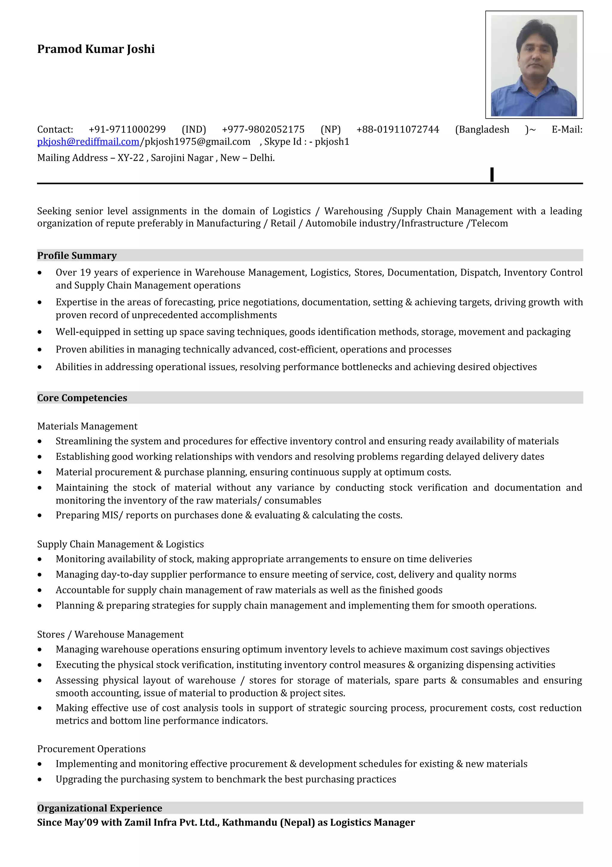 Resume of Pramod Kumar | PDF