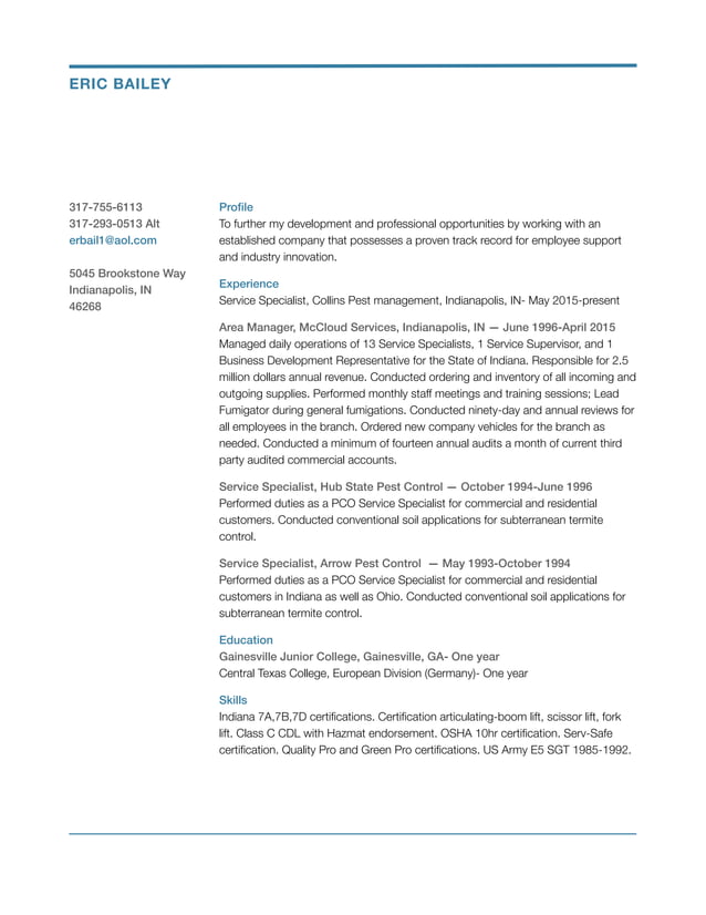 Eric Bailey 2015 Resume | PDF