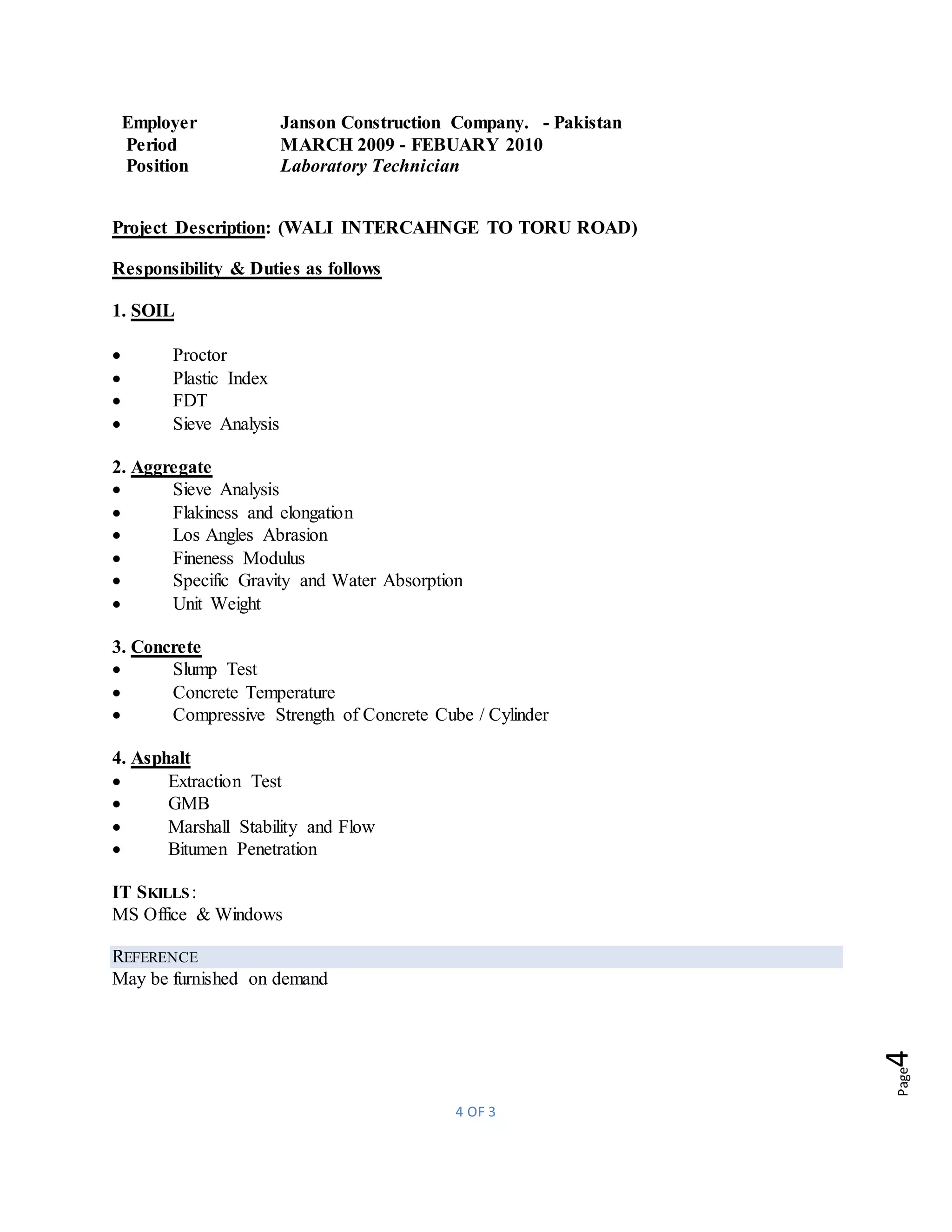 AFZAL CV update | DOCX | Civil Engineering Industry | Industries