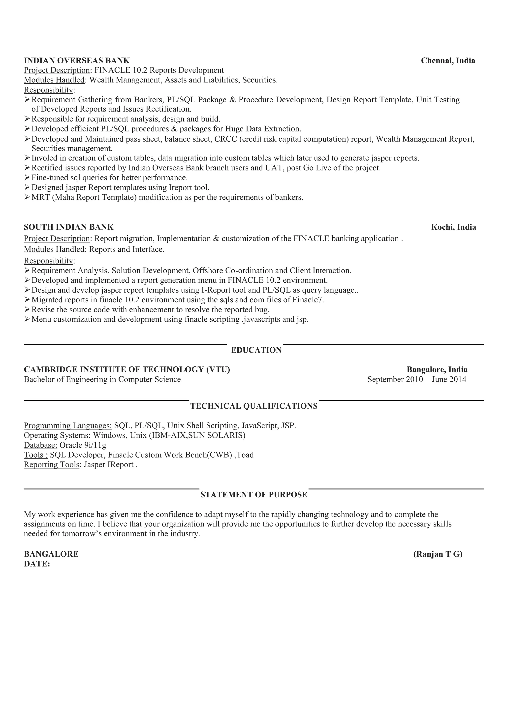 Ranjan PLSQL | PDF | Databases | Computer Software and Applications