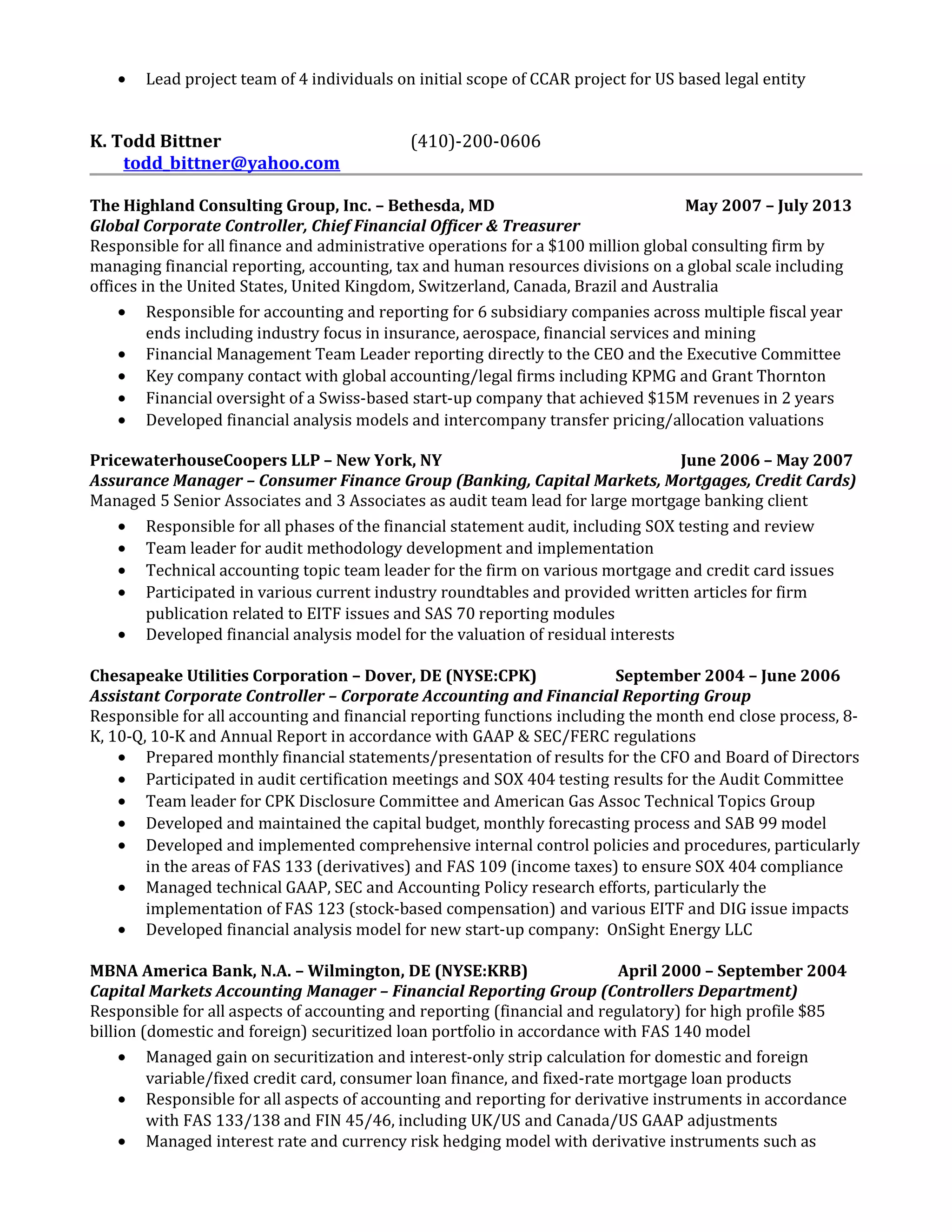 Todd Bittner Resume ver2 | DOC