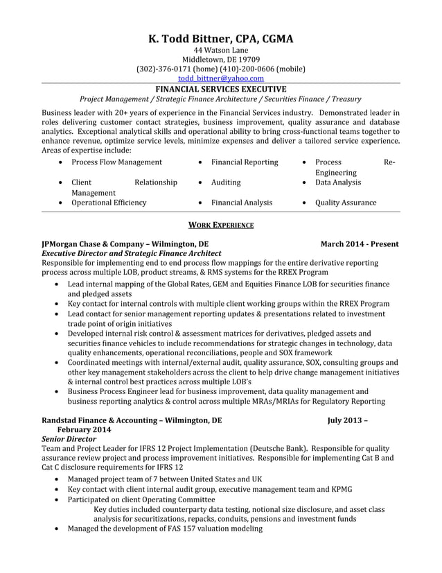 Todd Bittner Resume ver2 | DOC | Business Accounting & Finance | Business
