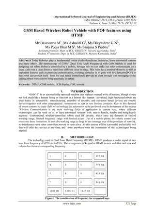 GSM Based Wireless Robot Vehicle with POF features using DTMF | PDF ...