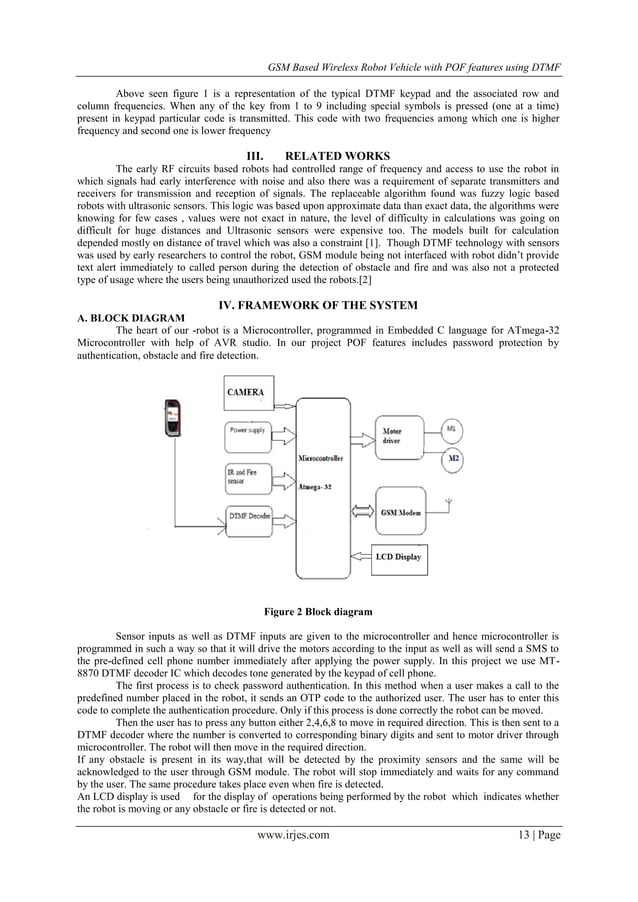 GSM Based Wireless Robot Vehicle with POF features using DTMF | PDF ...