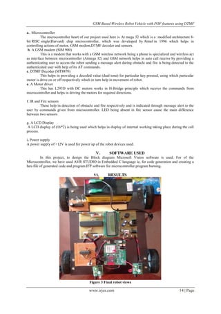 GSM Based Wireless Robot Vehicle with POF features using DTMF | PDF | Robotics | Technology ...