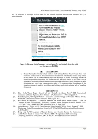 GSM Based Wireless Robot Vehicle with POF features using DTMF | PDF ...