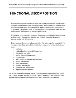 Panorama 360 Enterprise Business Architecture Framework SAMPLE | PDF