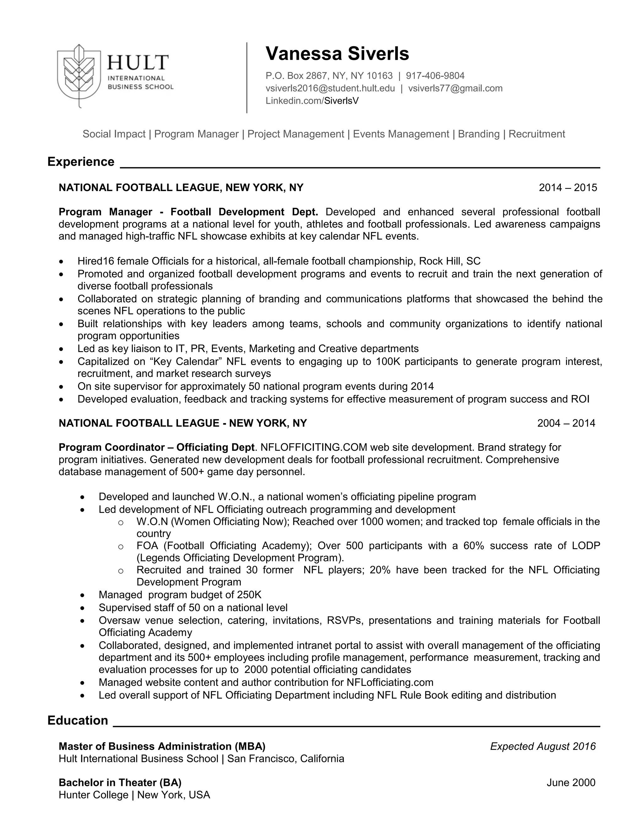 Vanessa Siverls - Resume | PDF