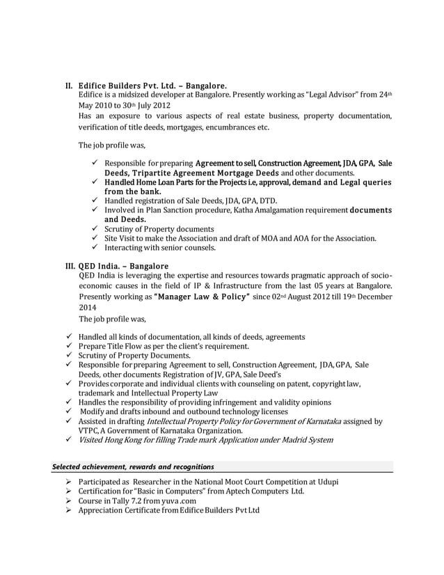 Swetha Resume LLB | PDF