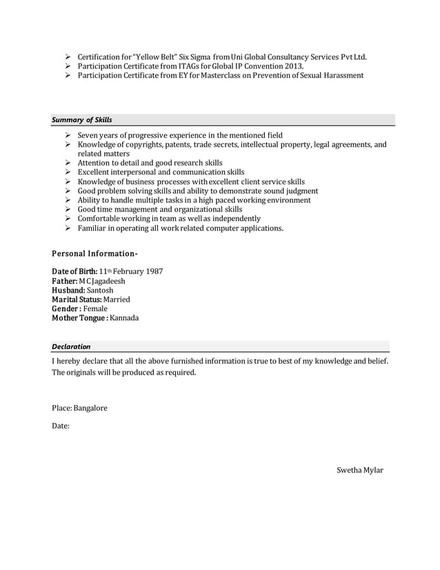 Swetha Resume LLB | PDF