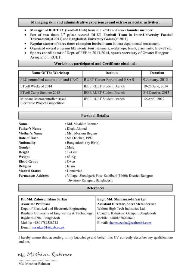 CV_Moshiur | PDF | Computer Software and Applications | Computing
