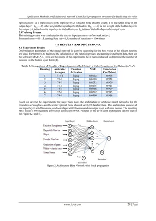 Application Methods artificial neural network(Ann) Back propagation ...