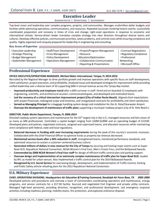 Col Irvin B Lee Resume 9-29-2016 | PDF