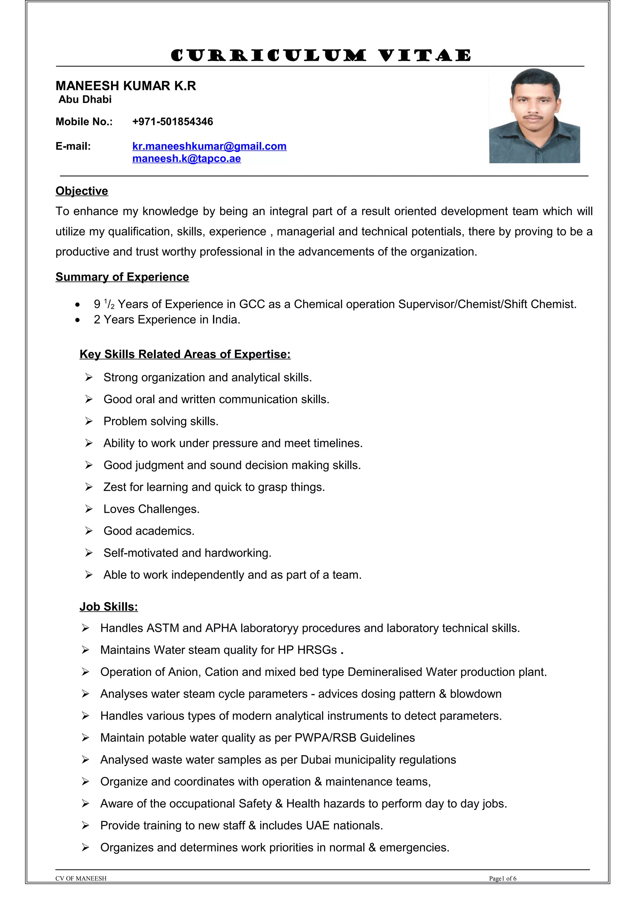 maneesh cv | PDF