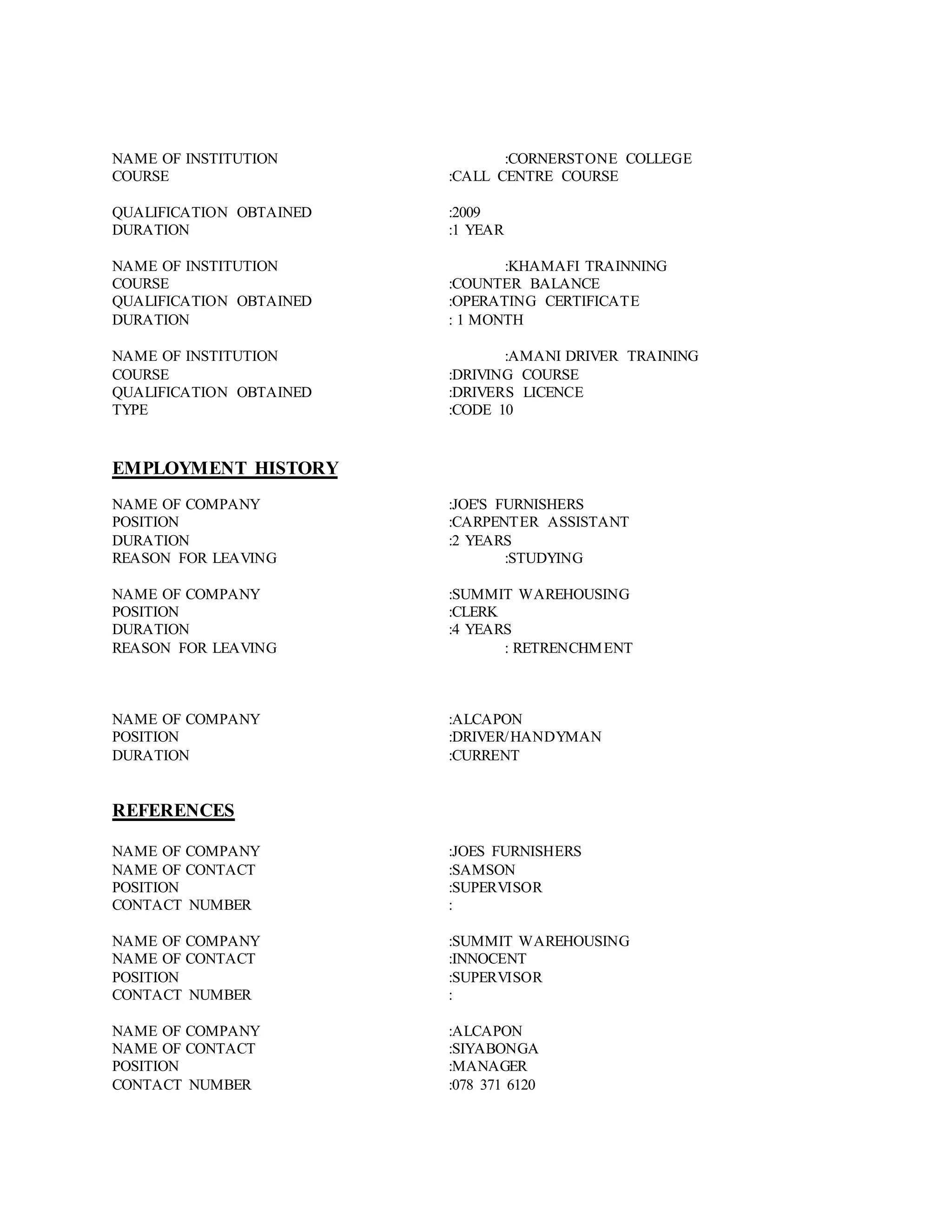 MY CV | DOCX