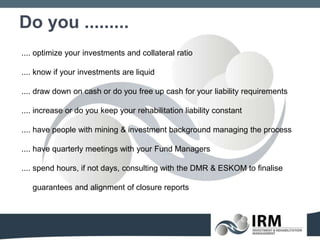 IRM - Investement for DMR | PPT