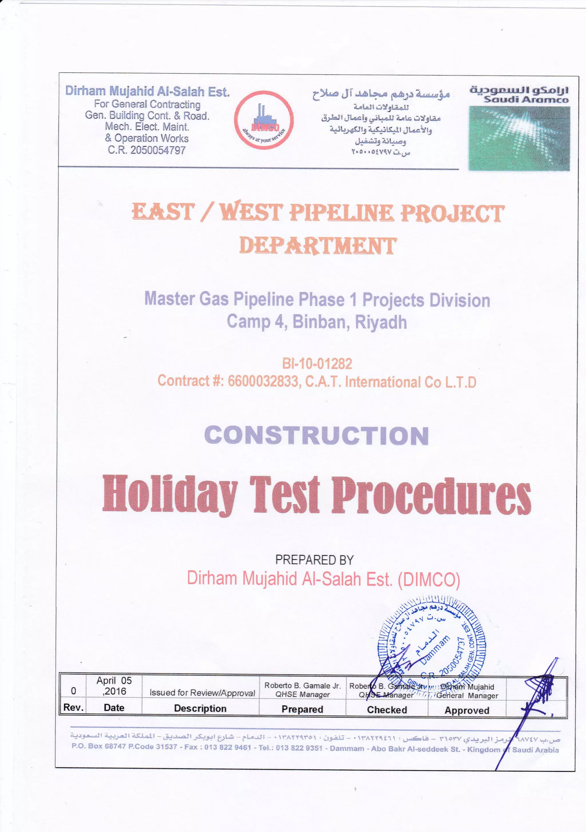 Holiday Test Procedures | PDF
