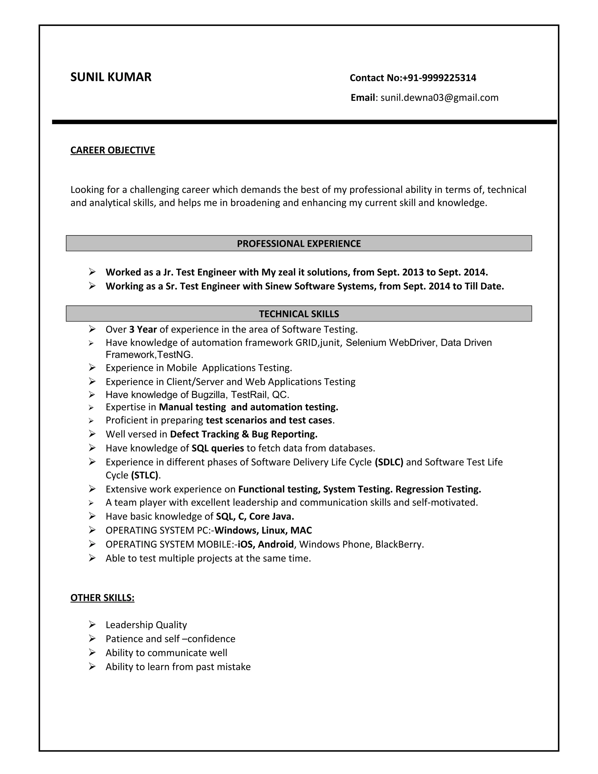 Sunil_Dewna (1) | DOC | Operating Systems | Computer Software and Applications