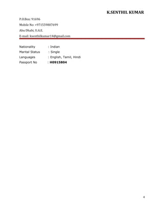 SENTHIL.k RESUME | DOC | Civil Engineering Industry | Industries