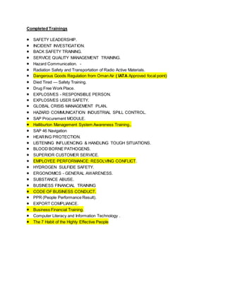 Halliburton Trainings | DOCX
