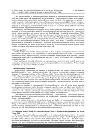 A Mathematical Model for the Genetic Variation of Prolactin and Prolactin Receptor in ...