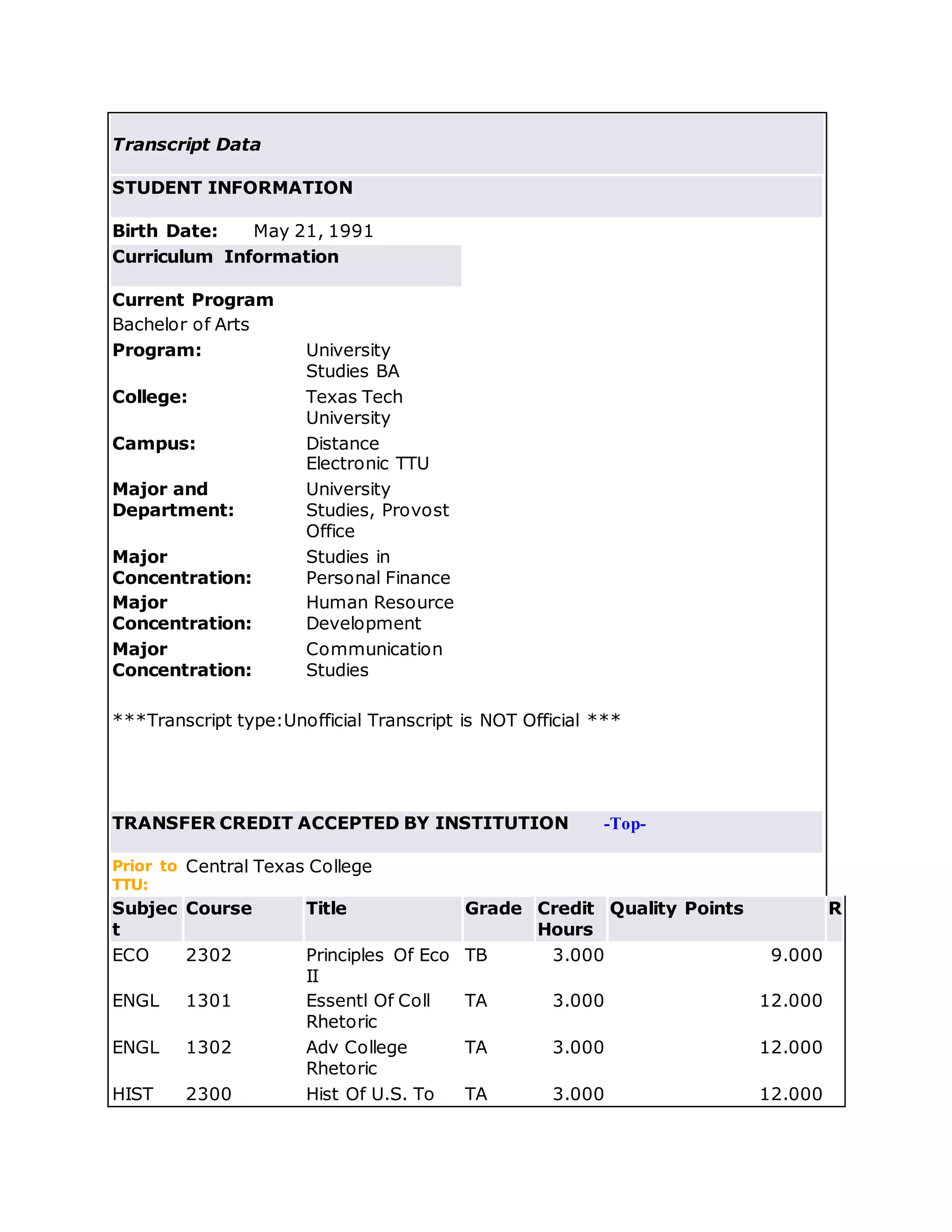 TTU Transcript (In Progress) | PDF
