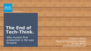 Humans First. Technology Second. | PDF