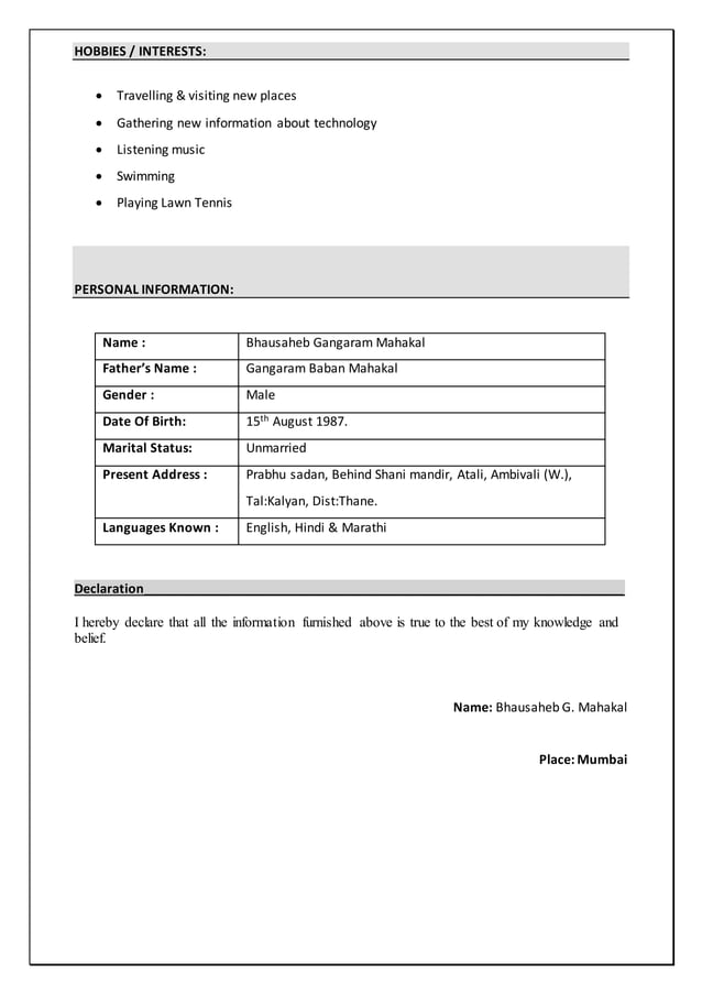Bhausaheb Mahakal Resume (1) | PDF